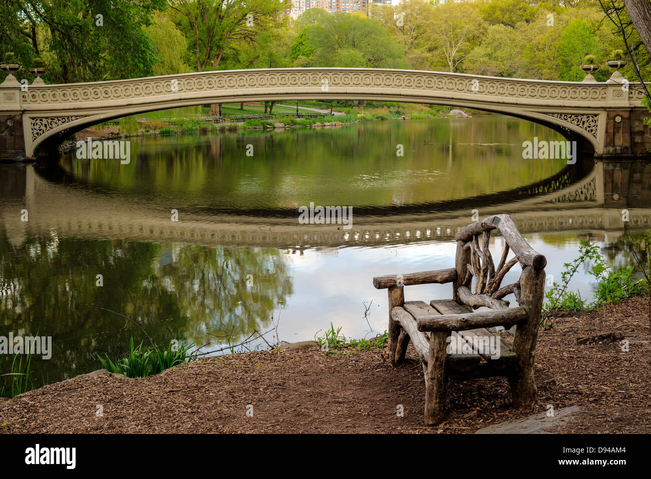 Central Park, New York City at the Bow Bridge early spring Stock Photo ...
