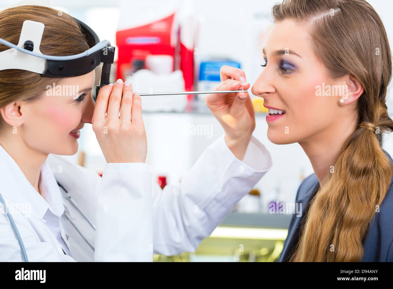 Ent specialist doctor examining patient hi-res stock photography and ...