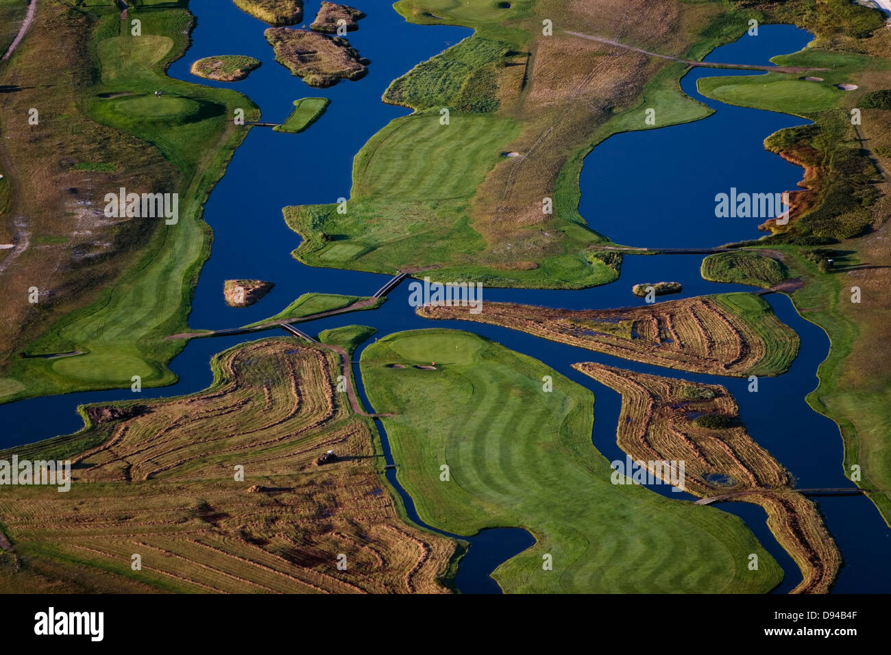 A golf course, aerial view Stock Photo - Alamy