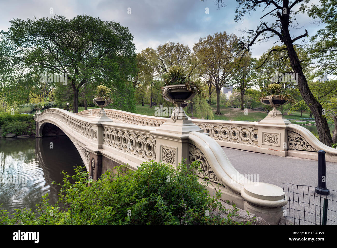Central Park, New York City Bow bridge in spring Stock Photo - Alamy