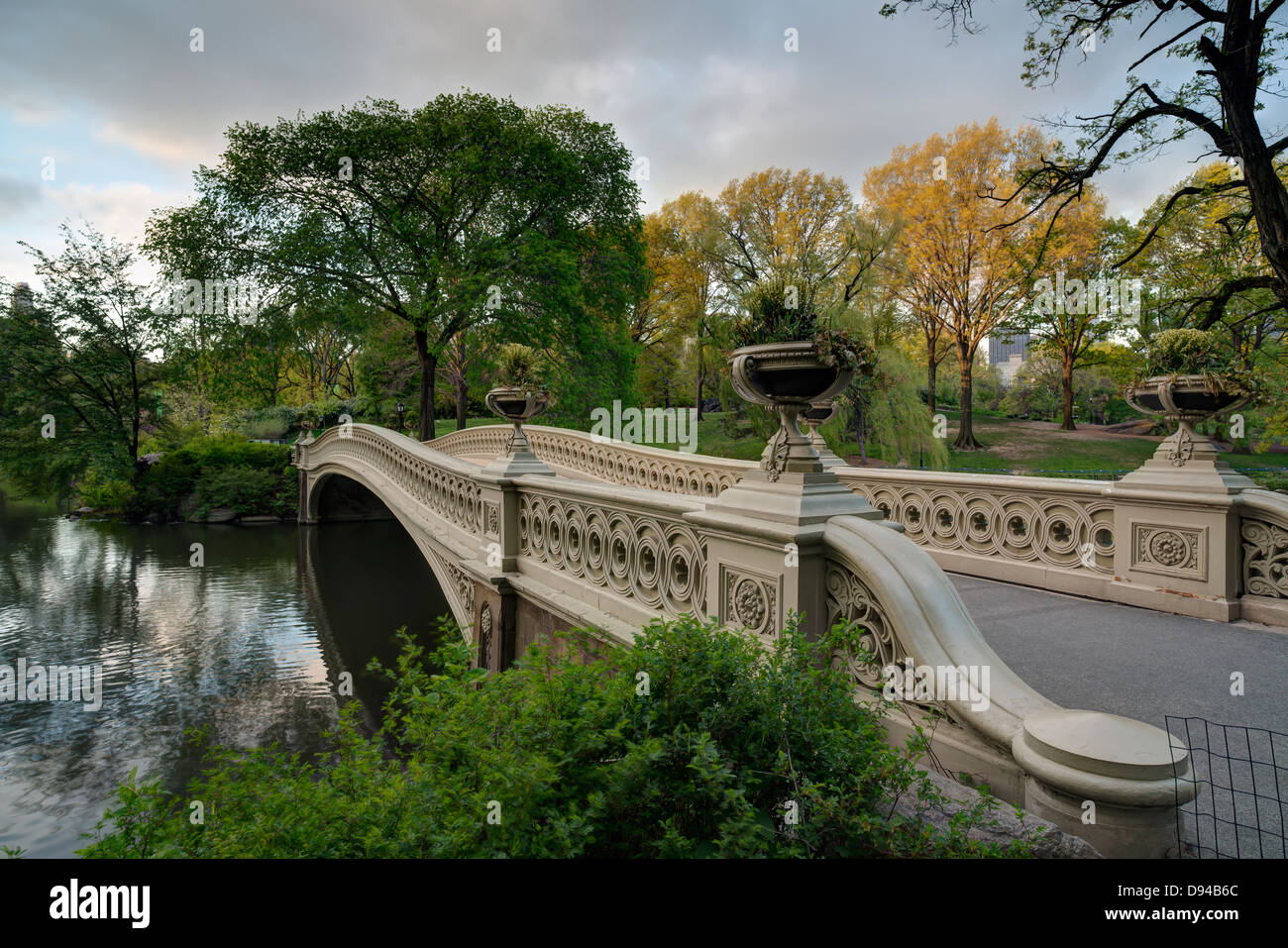 Central Park, New York City Bow bridge in spring Stock Photo - Alamy