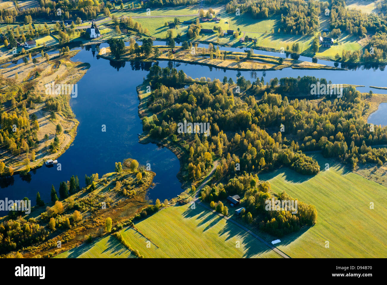 Aerial view of river Stock Photo - Alamy