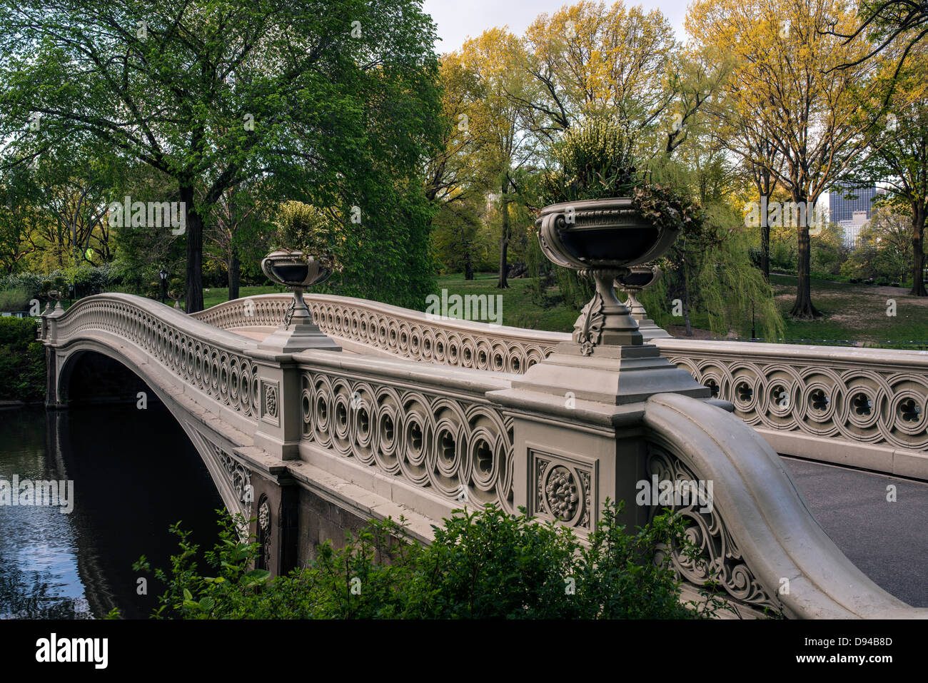 Central Park, New York City Bow bridge in spring Stock Photo - Alamy