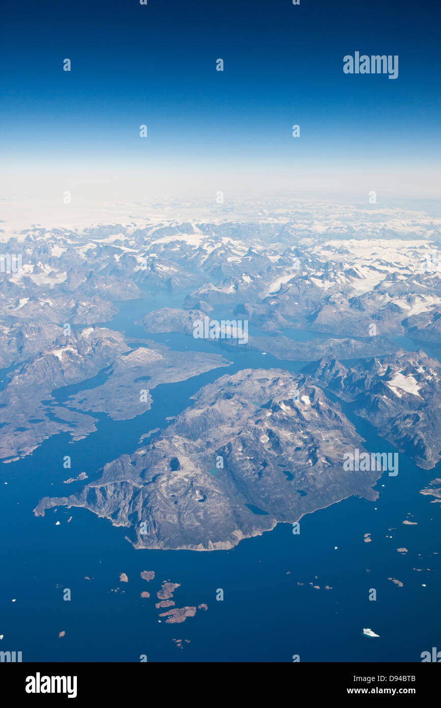 Aerial view of coastal mountains Stock Photo - Alamy