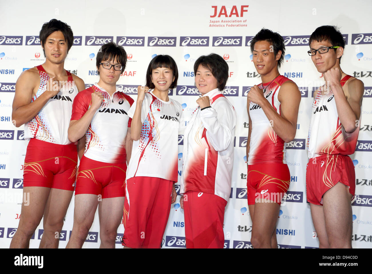 Tokyo, Japan. 10th June, 2013. (L-R) Shota Iizuka, Takayuki Kishimoto, Seito Yamamoto, Yuki ...