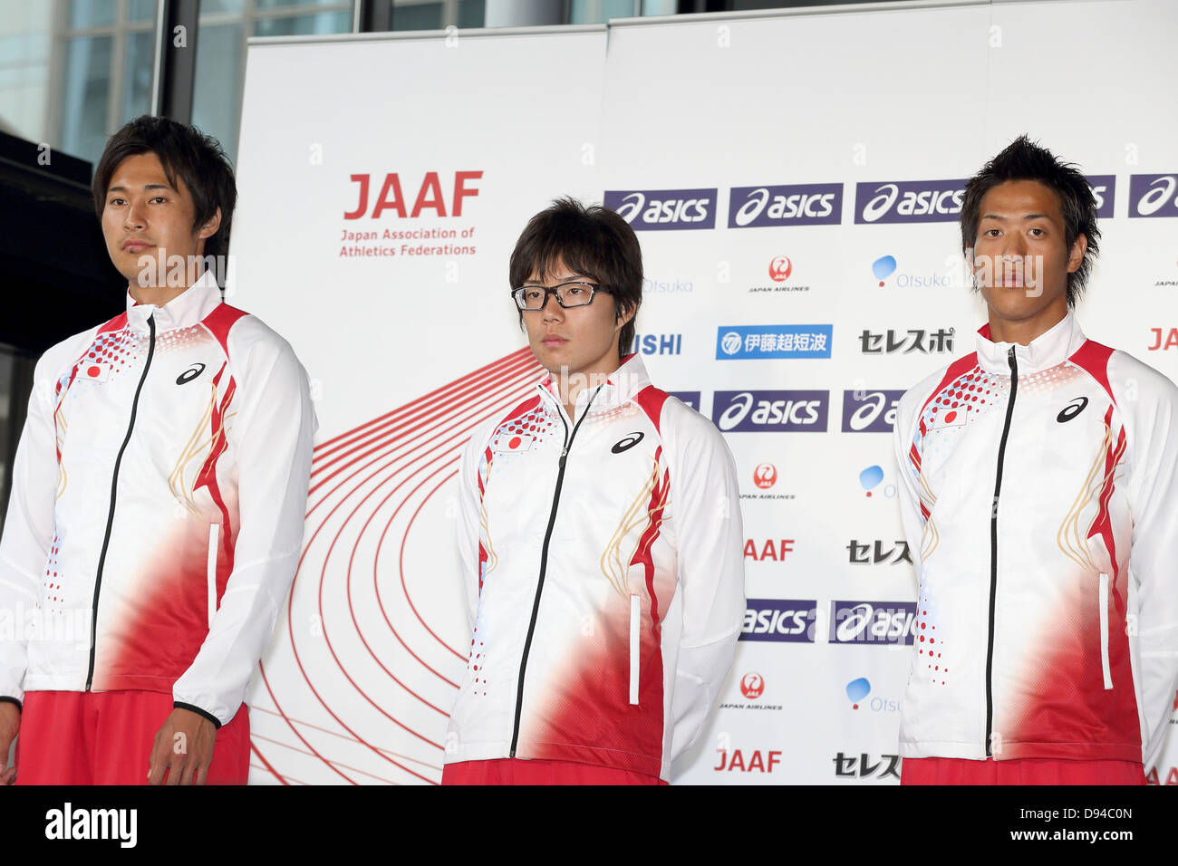 Tokyo, Japan. 10th June, 2013. (L-R) Shota Iizuka, Takayuki Kishimoto, Seito Yamamoto (JPN ...
