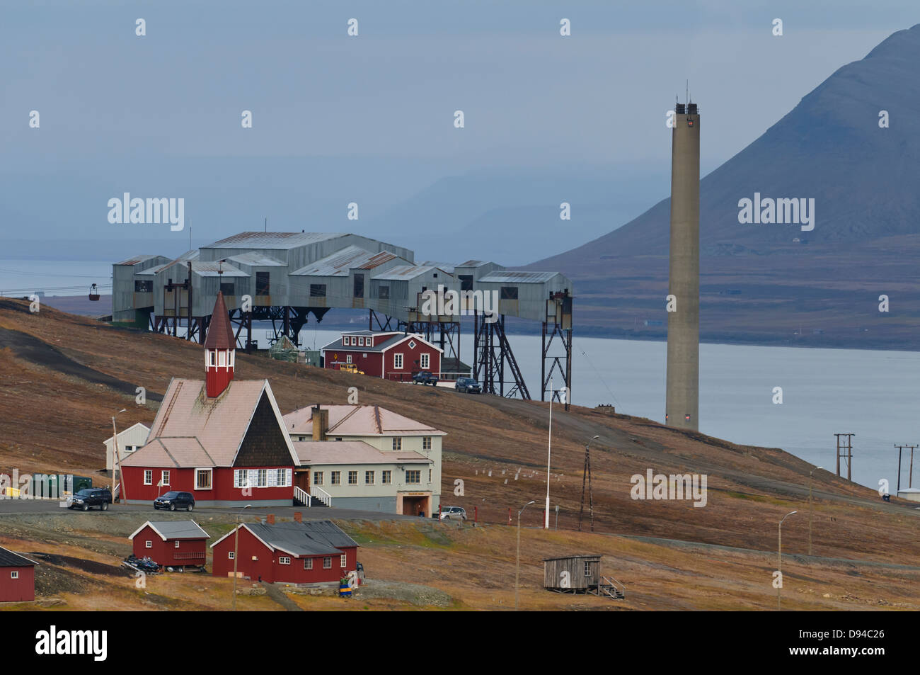 View of mine buildings Stock Photo - Alamy