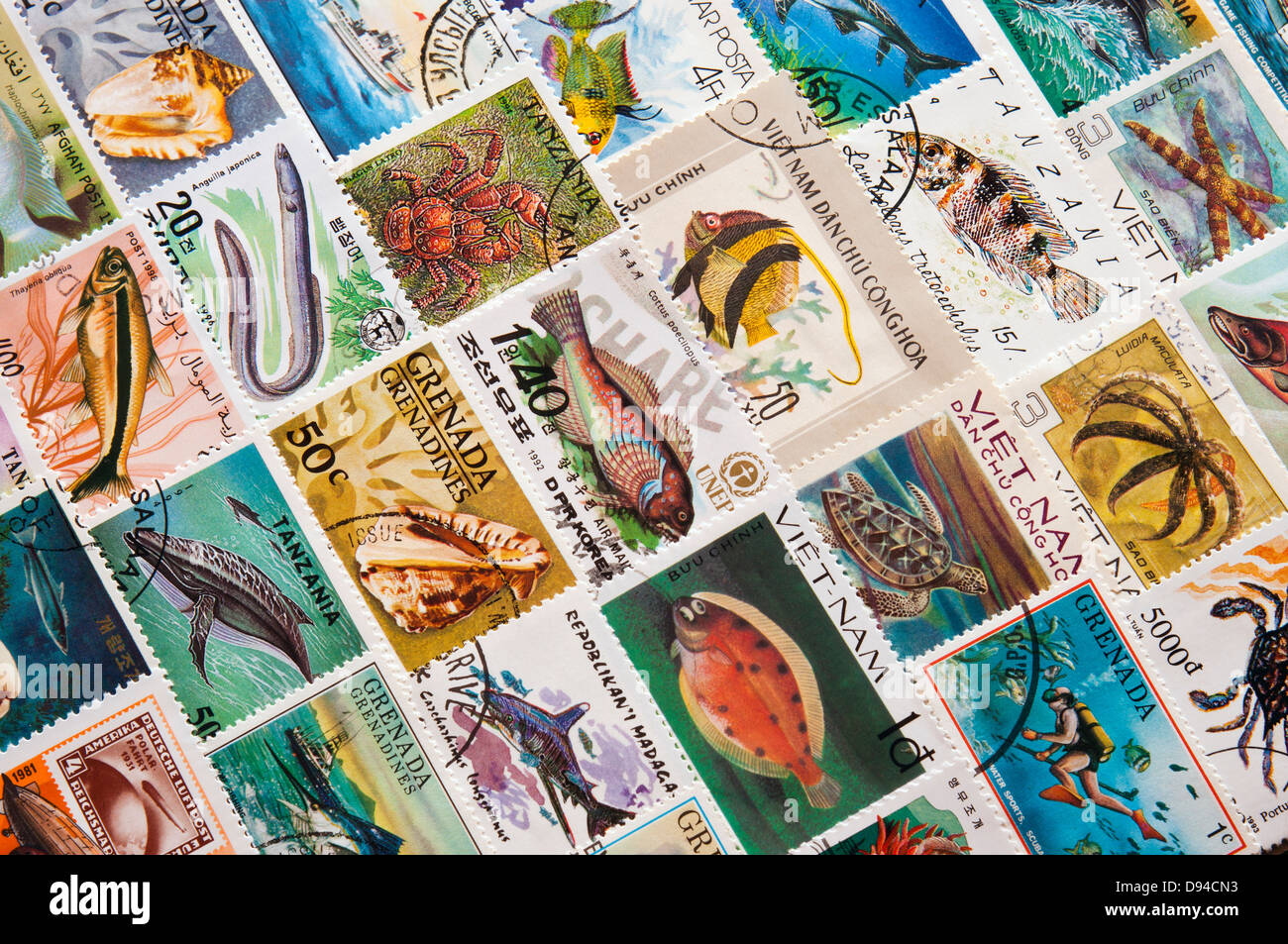 postage stamps in studio setting Stock Photo - Alamy