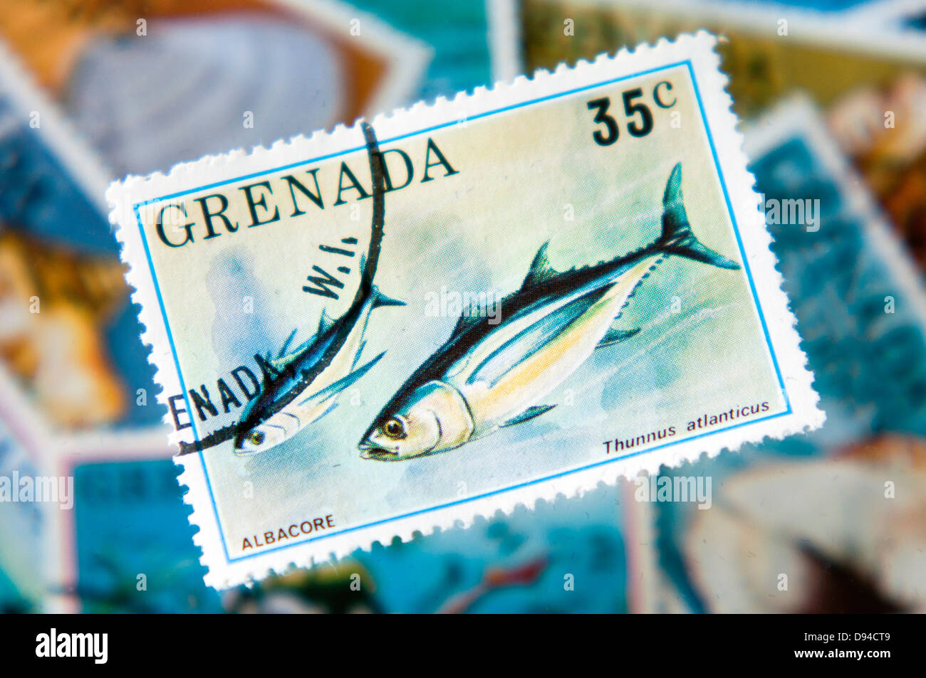 mixed marine postage stamps in studio setting Stock Photo - Alamy