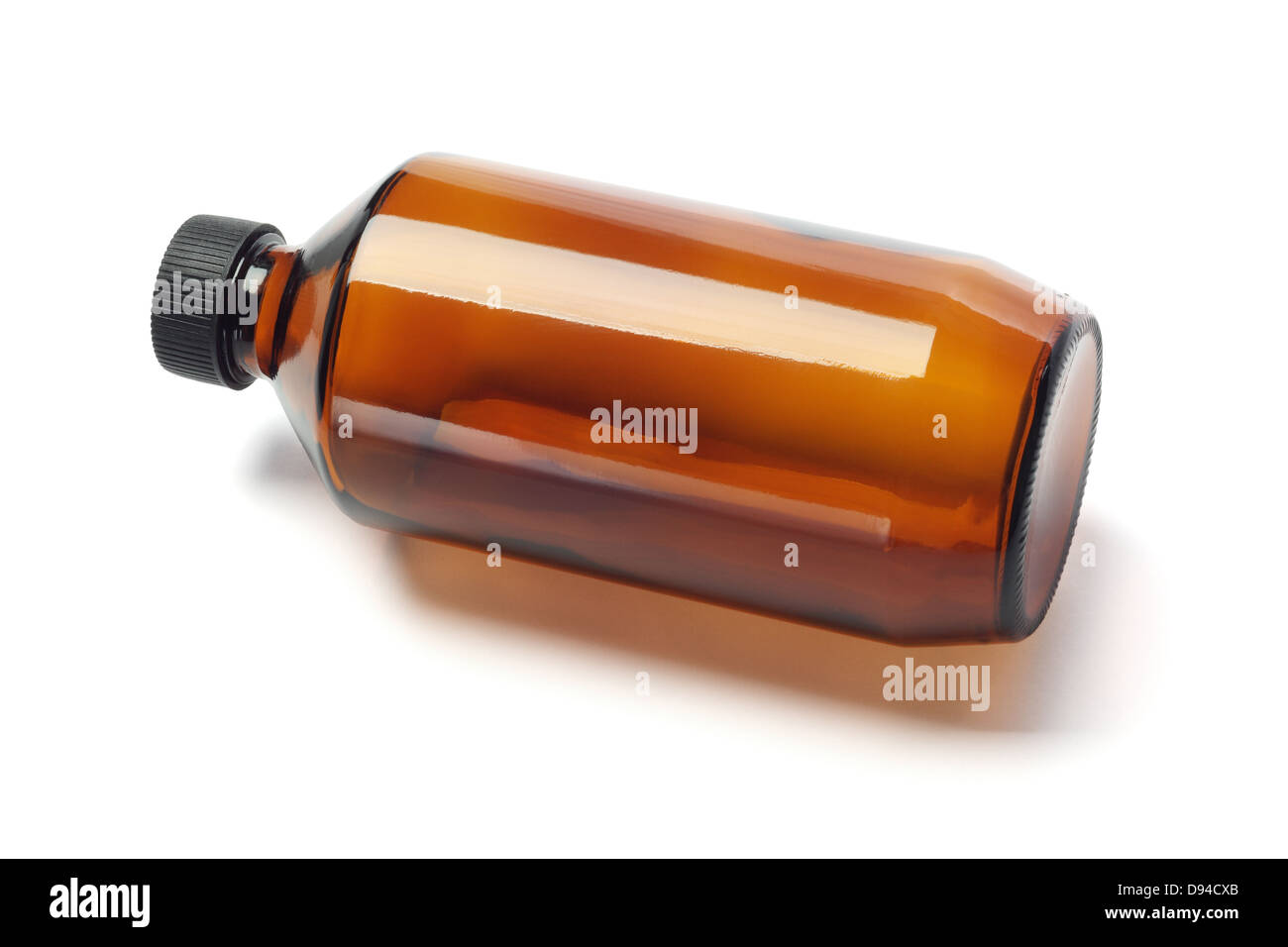 Empty Medicine Bottle Lying On White Background Stock Photo - Alamy