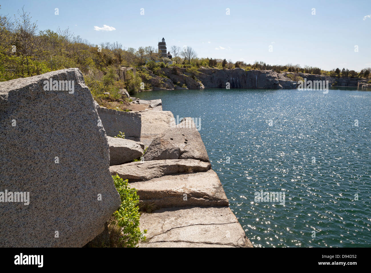 A former granite quarry is filled with water at Halibut State Park in ...