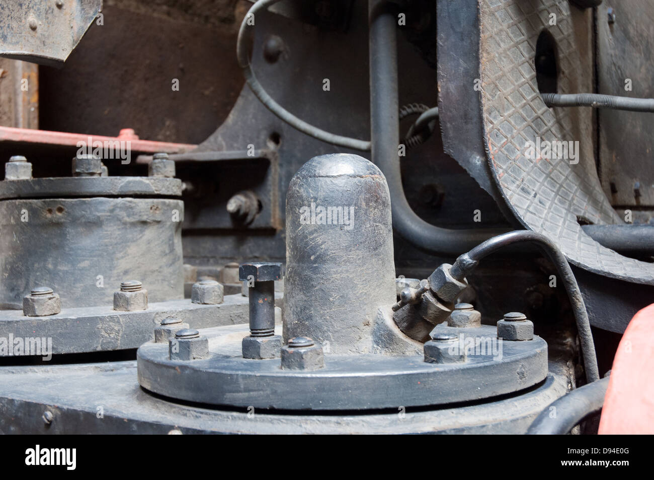 Air pump of brake system on old train Stock Photo - Alamy