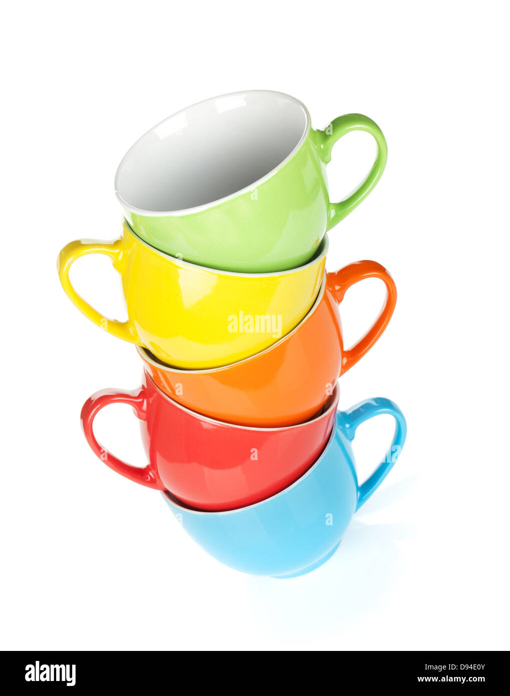 Colorful cups. Isolated on white background Stock Photo - Alamy