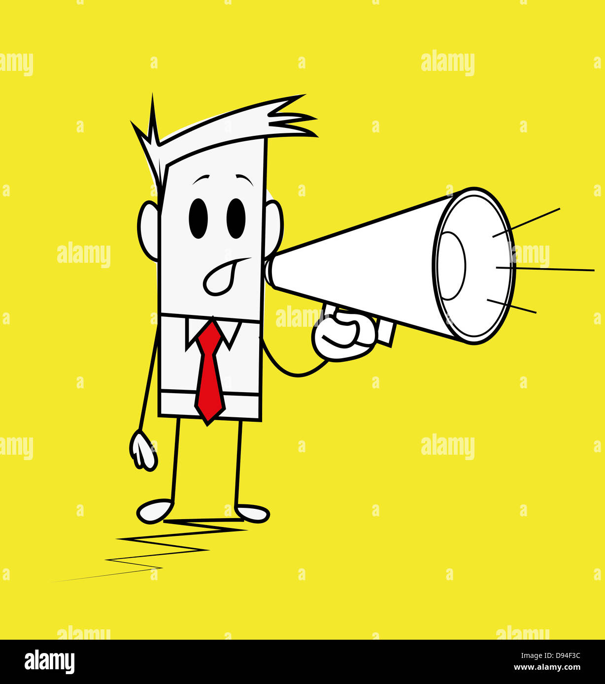 Square guy - megaphone Stock Photo - Alamy