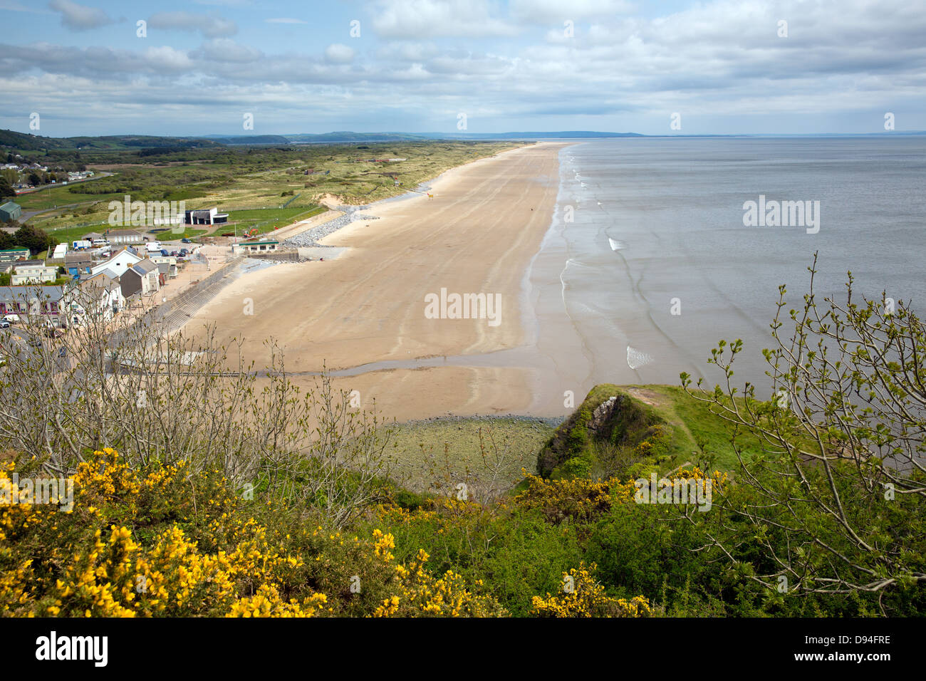 Pendine Sands beach Carmarthen Bay South Wales between Laugharne and ...