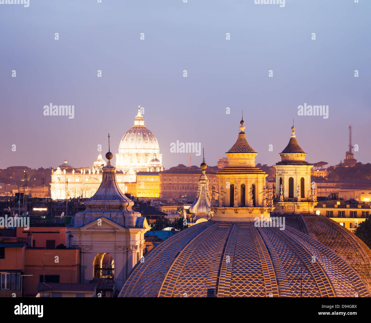 Cupolas and roofs, Rome, Italy Stock Photo - Alamy
