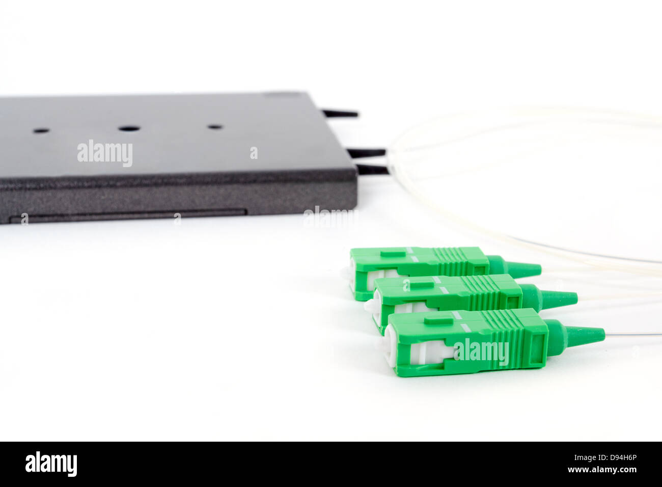 fiber optic coupler with SC connectors on white background Stock Photo ...