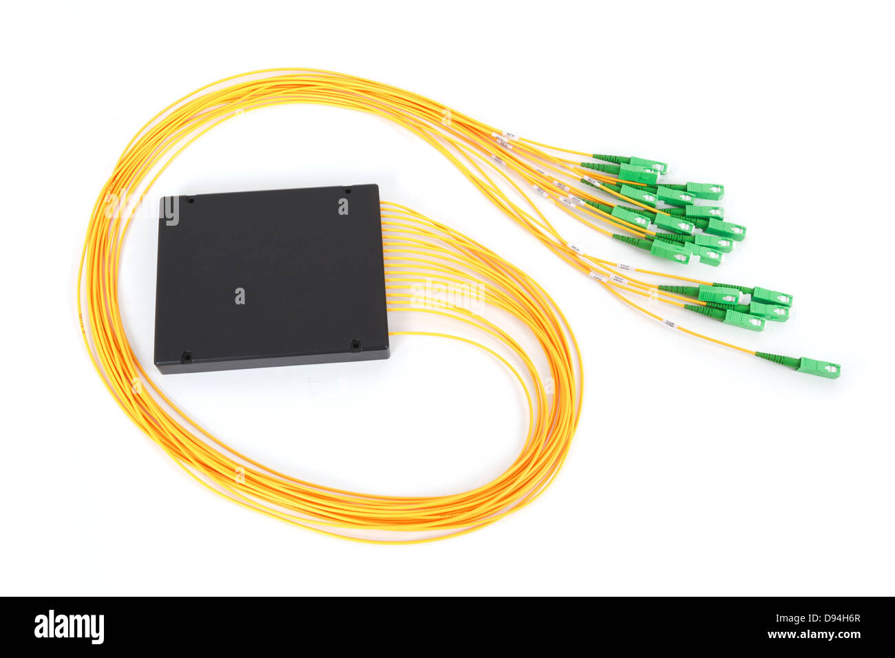 fiber optic coupler with SC connectors on white background Stock Photo ...