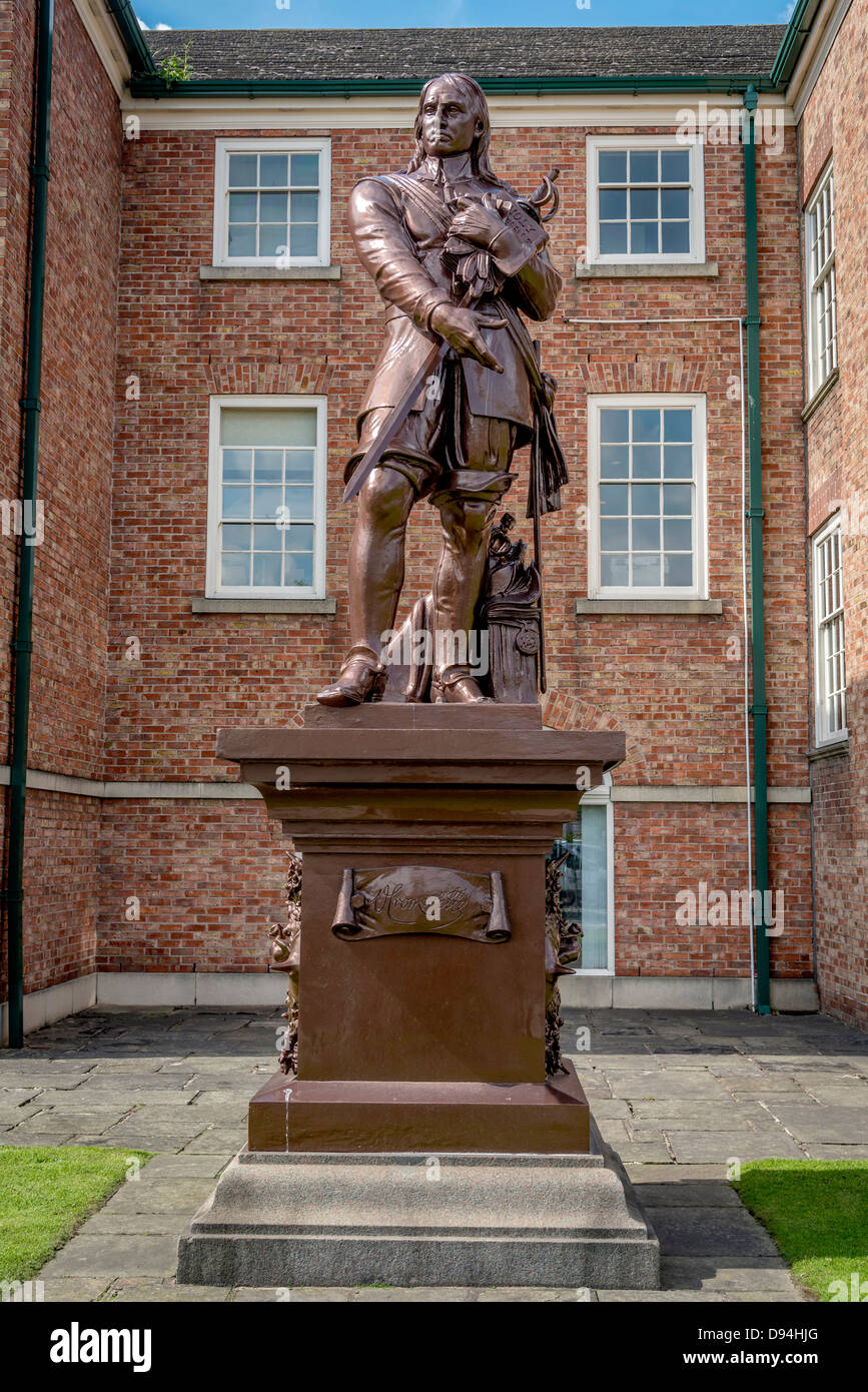 The statue of Oliver Cromwell in the grounds of the Academy at Bridge ...