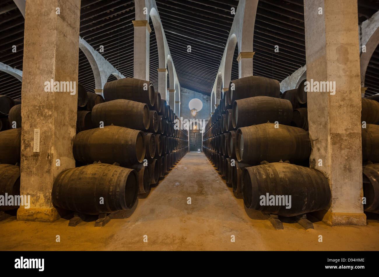 Sherry barrels in Jerez bodega, Spain Stock Photo - Alamy