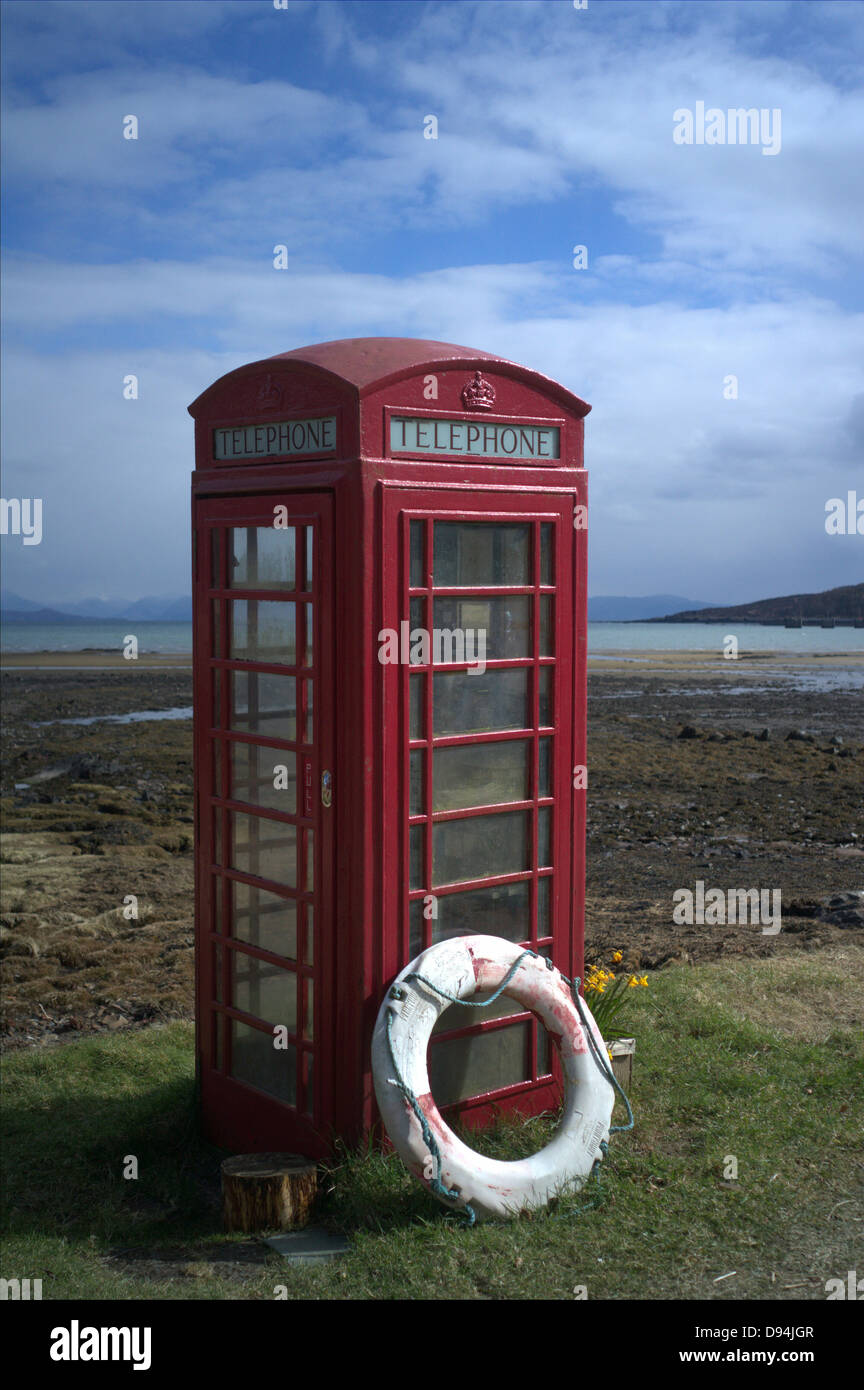 Phone Booth by the Beach Stock Photo - Alamy