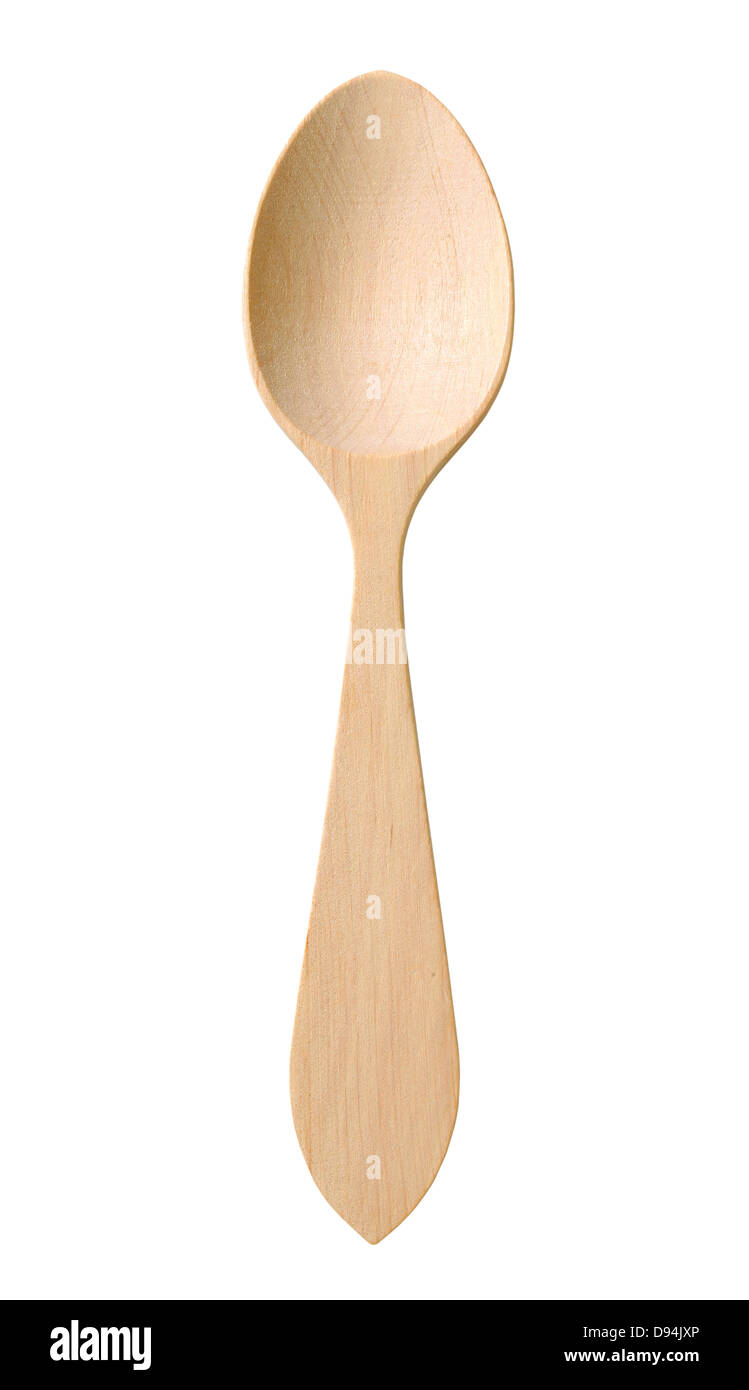 Small wooden spoon isolated on white Stock Photo - Alamy