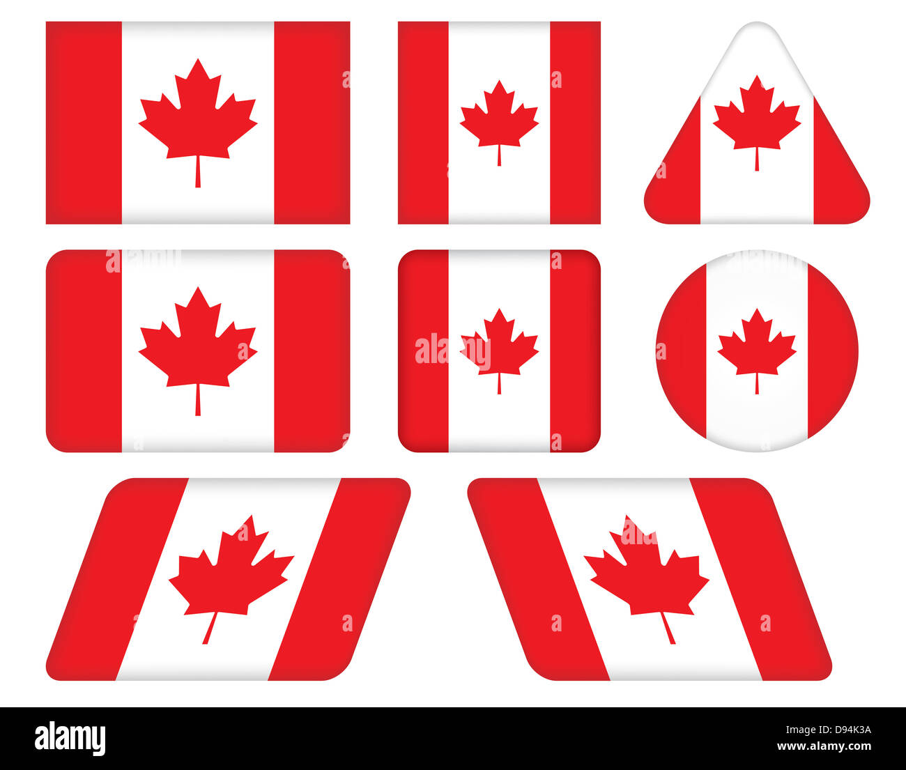 set of buttons with flag of Canada Stock Photo - Alamy