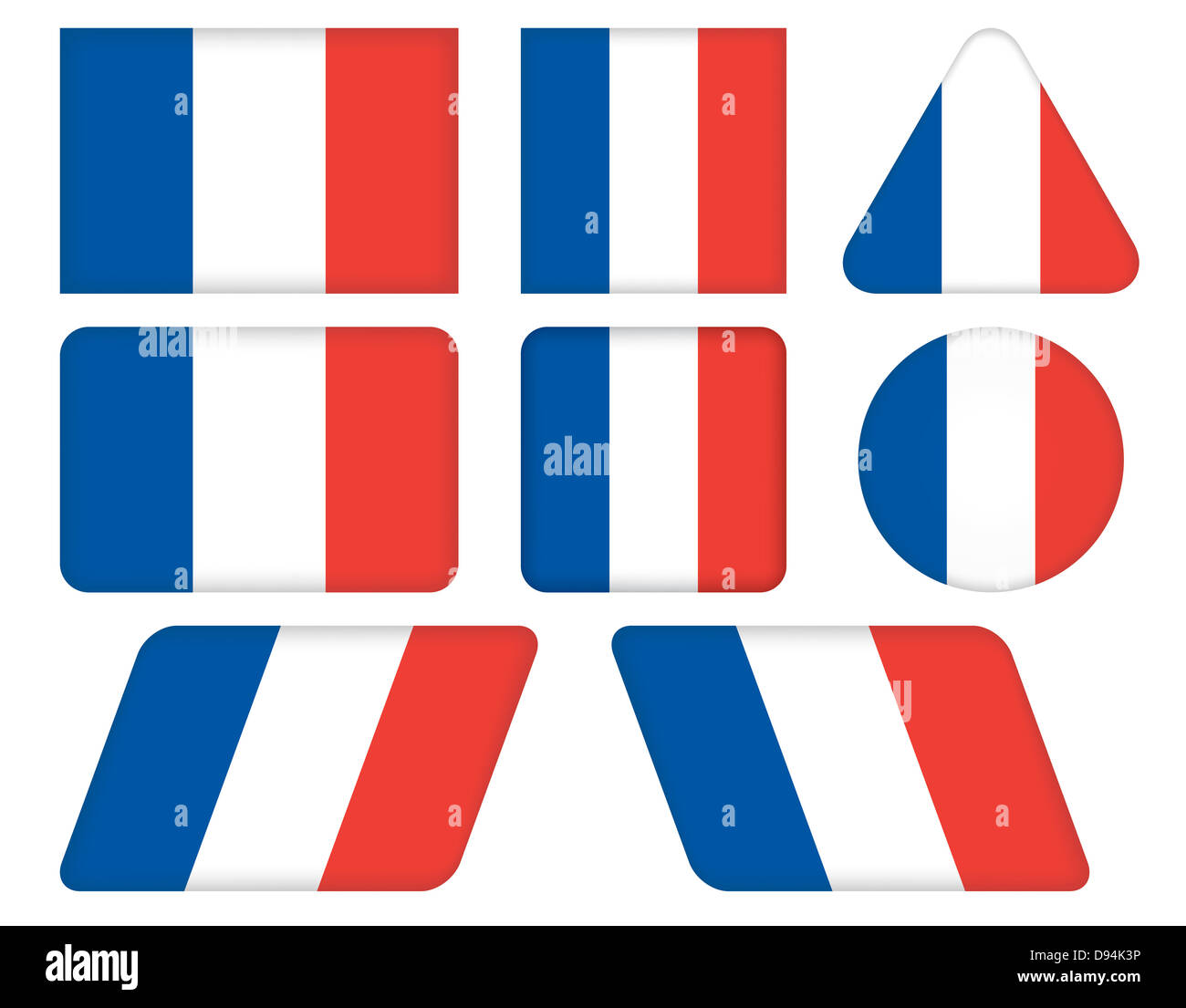 set of buttons with flag of France Stock Photo - Alamy