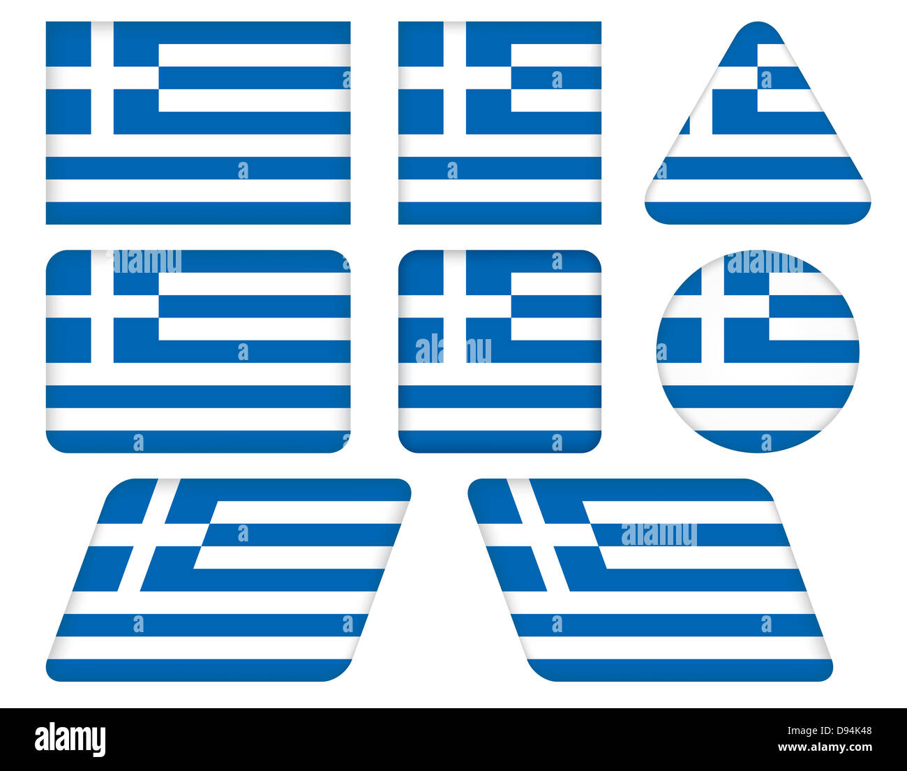 set of buttons with flag of Greece Stock Photo - Alamy