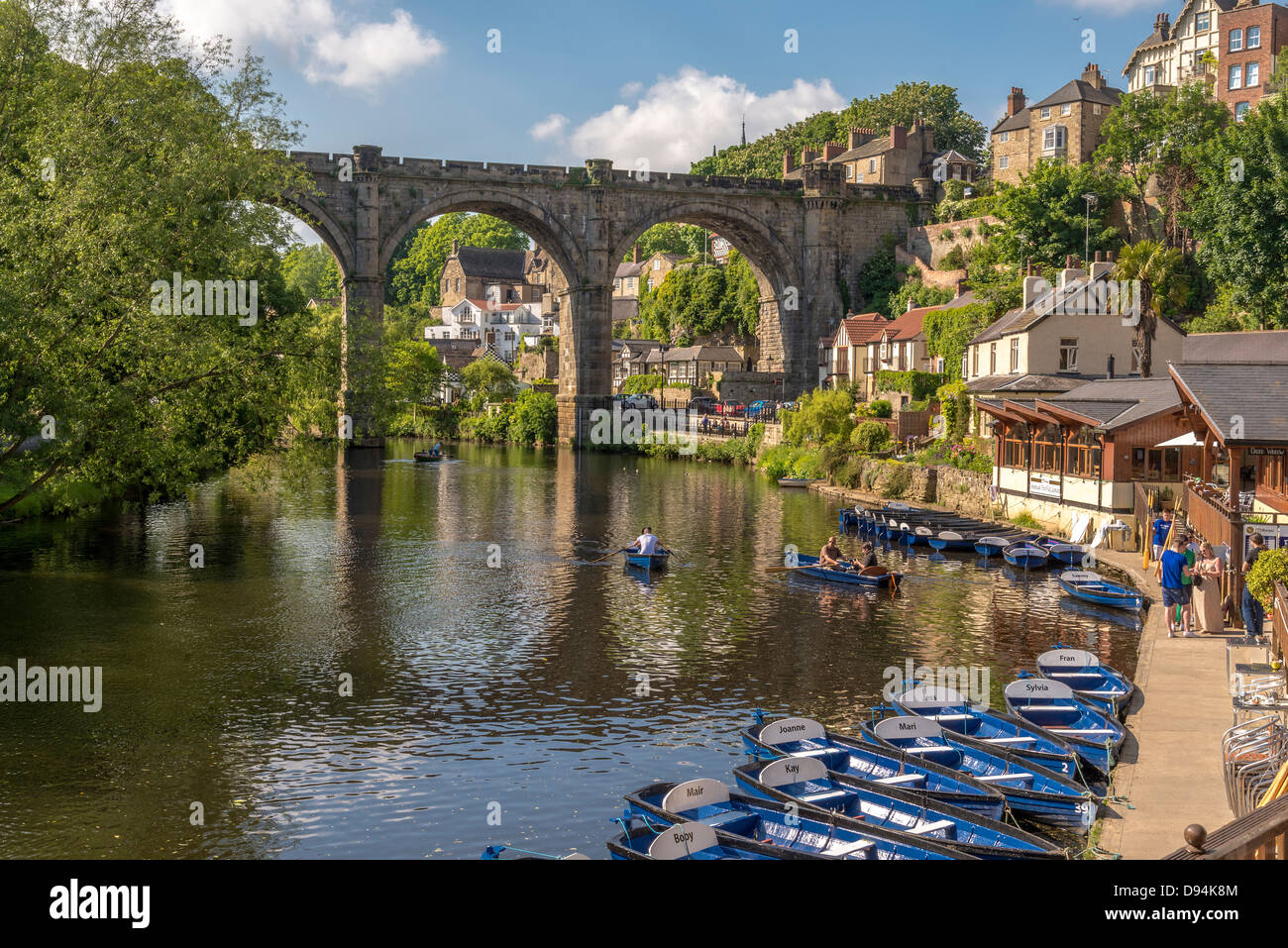 Knaresborough and the railway viaduct over the river Nidd North ...