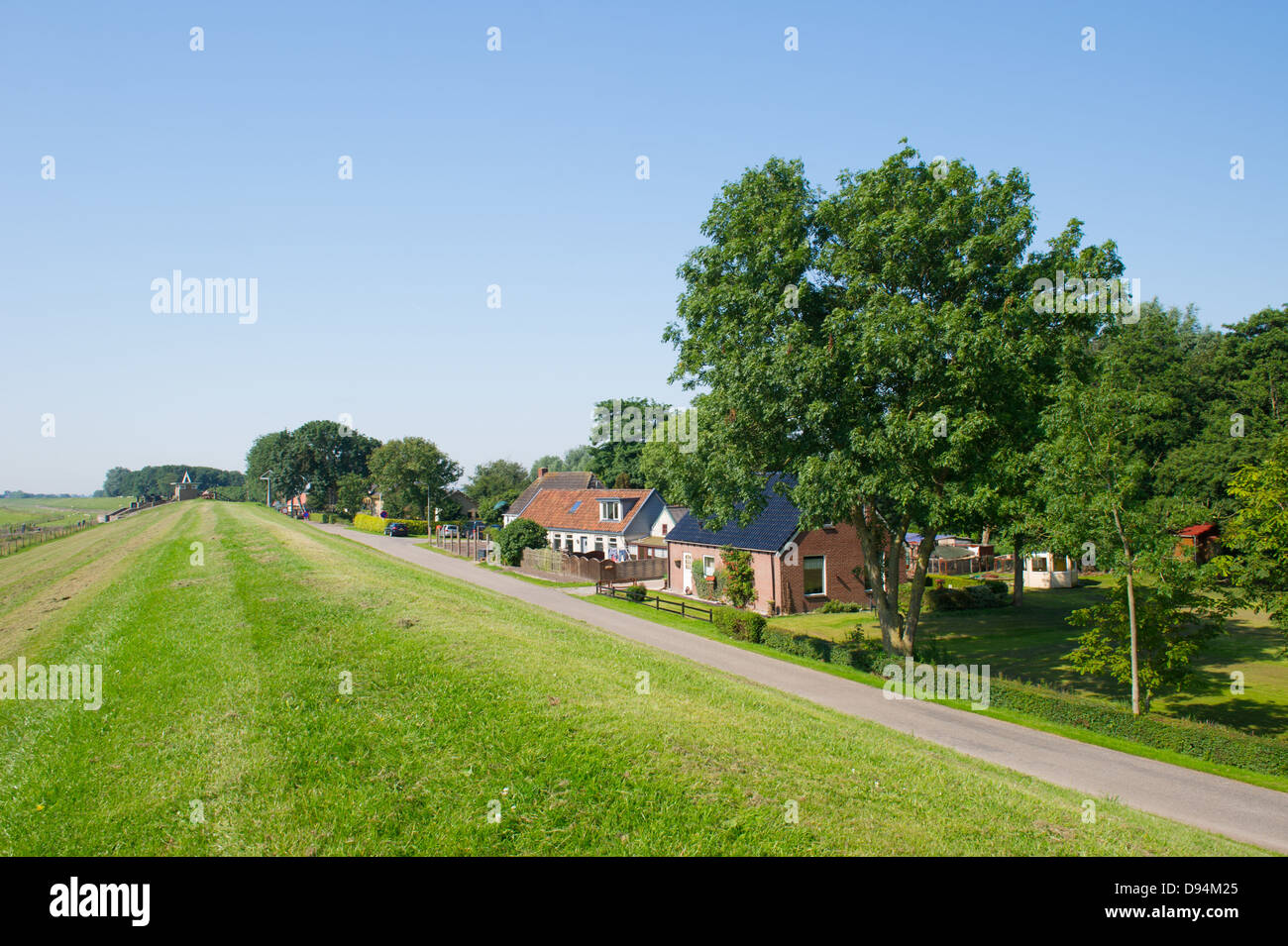 Dutch landscape in Friesland with little village Ezumazijl Stock Photo ...