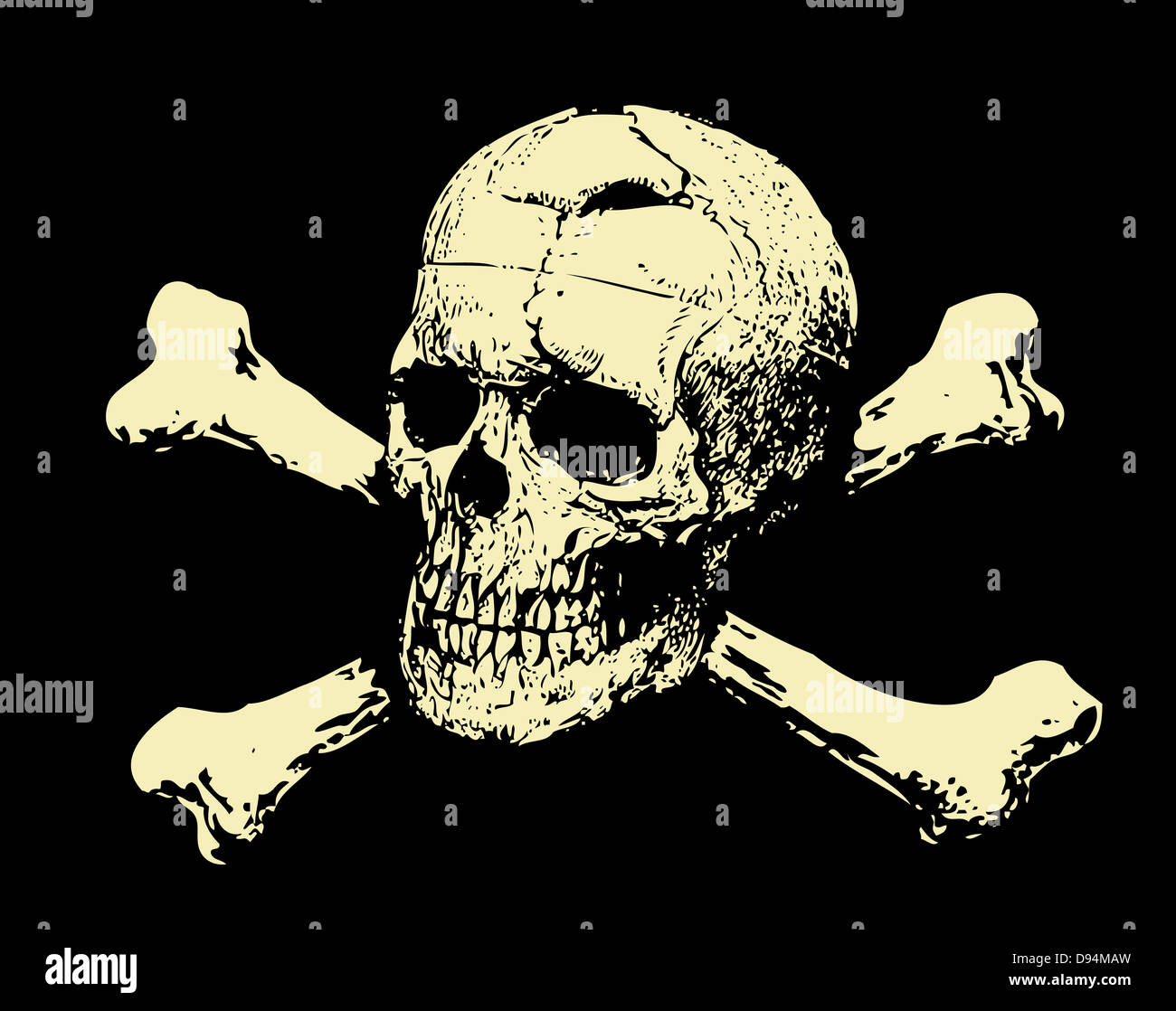 Evil skull with bones. Warning sign Stock Photo - Alamy Evil skull with bones. Warning sign Stock Photo - Alamy