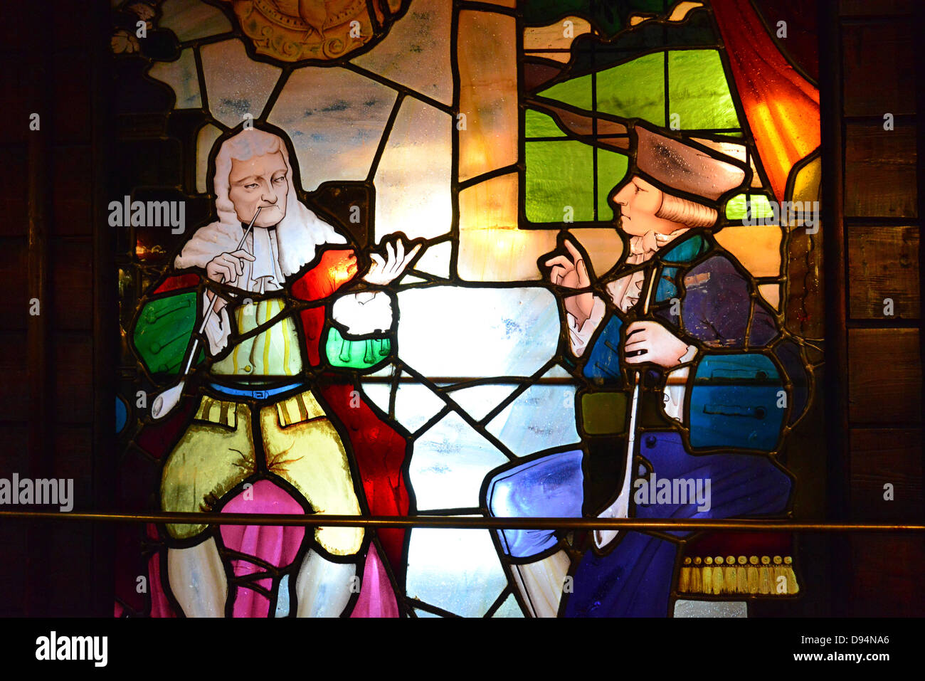 Stained glass window at 'The Royal Standard of England' pub, Forty ...