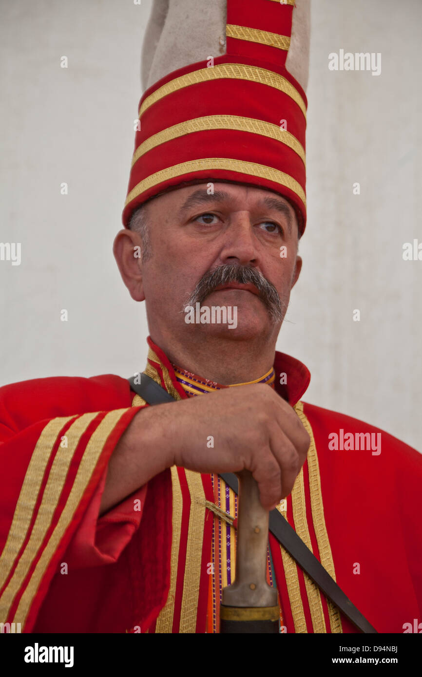 Traditional Ottoman Marching band playing at a festival in Bursa ...