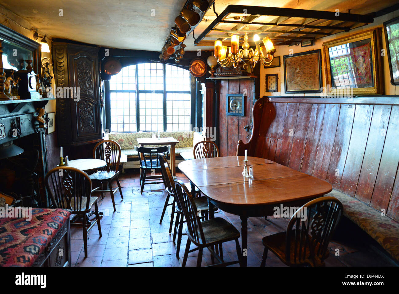 Interior view of bar at 'The Royal Standard of England' pub, Forty ...