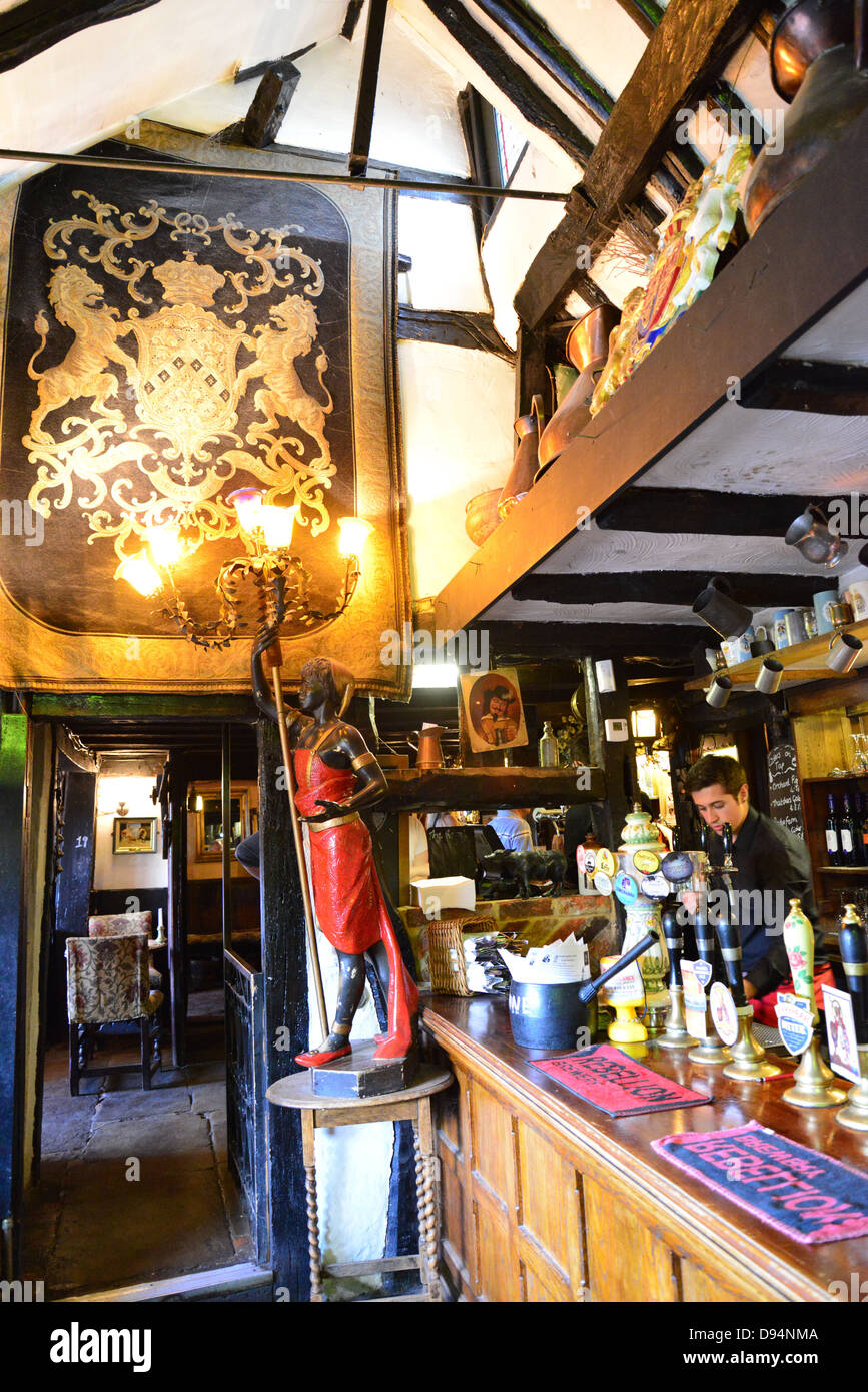 Interior view of bar at 'The Royal Standard of England' pub, Forty ...
