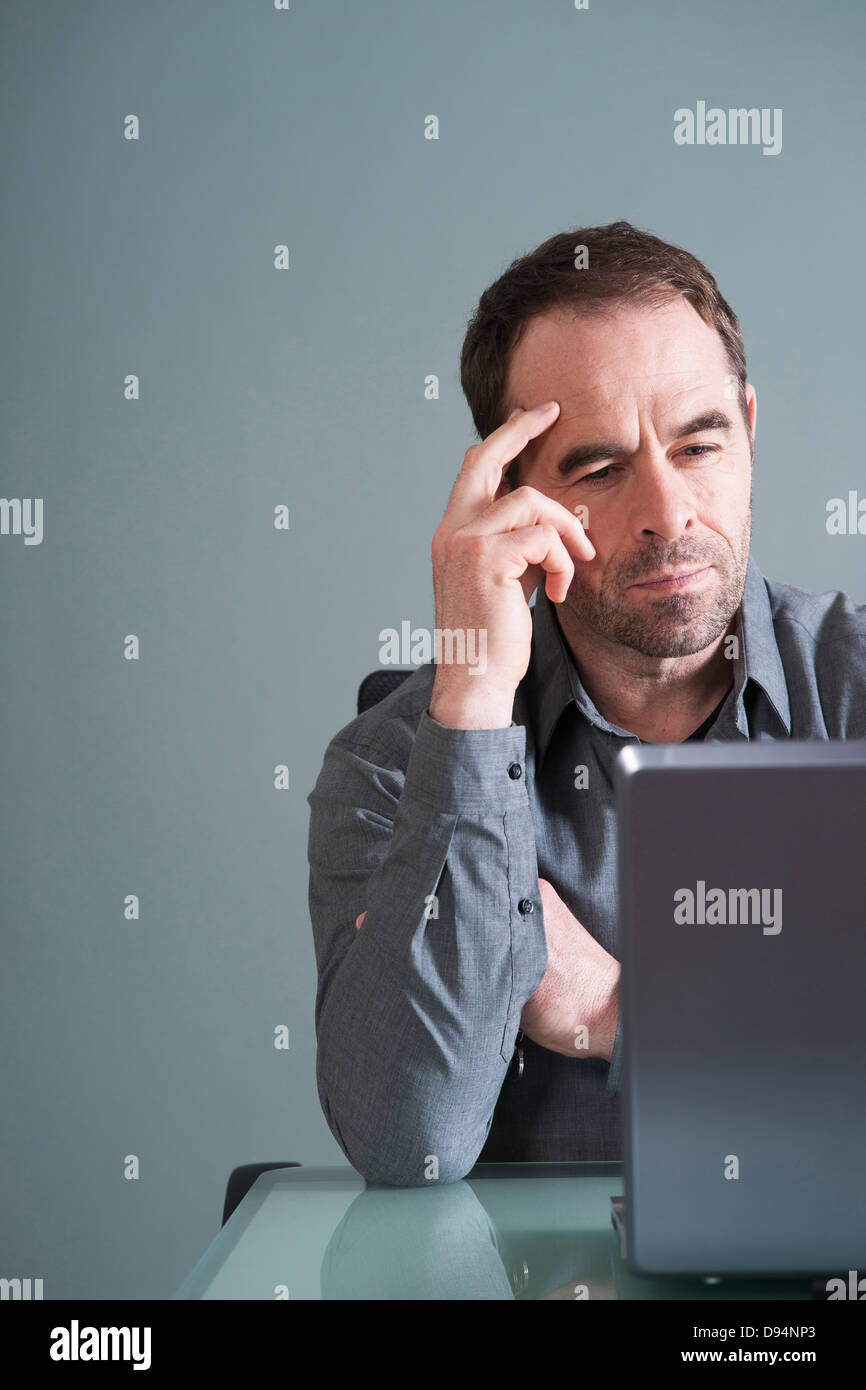 Human face, front view, laptop hi-res stock photography and images - Alamy