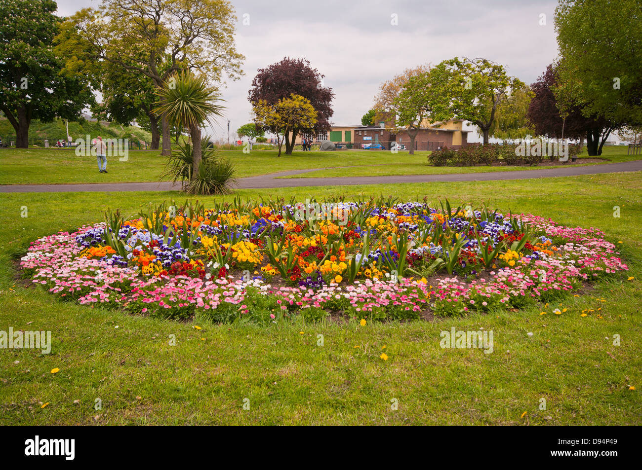 Flower Bed Of Spring Flowers In The Fort Gardens At Gravesend Kent UK ...