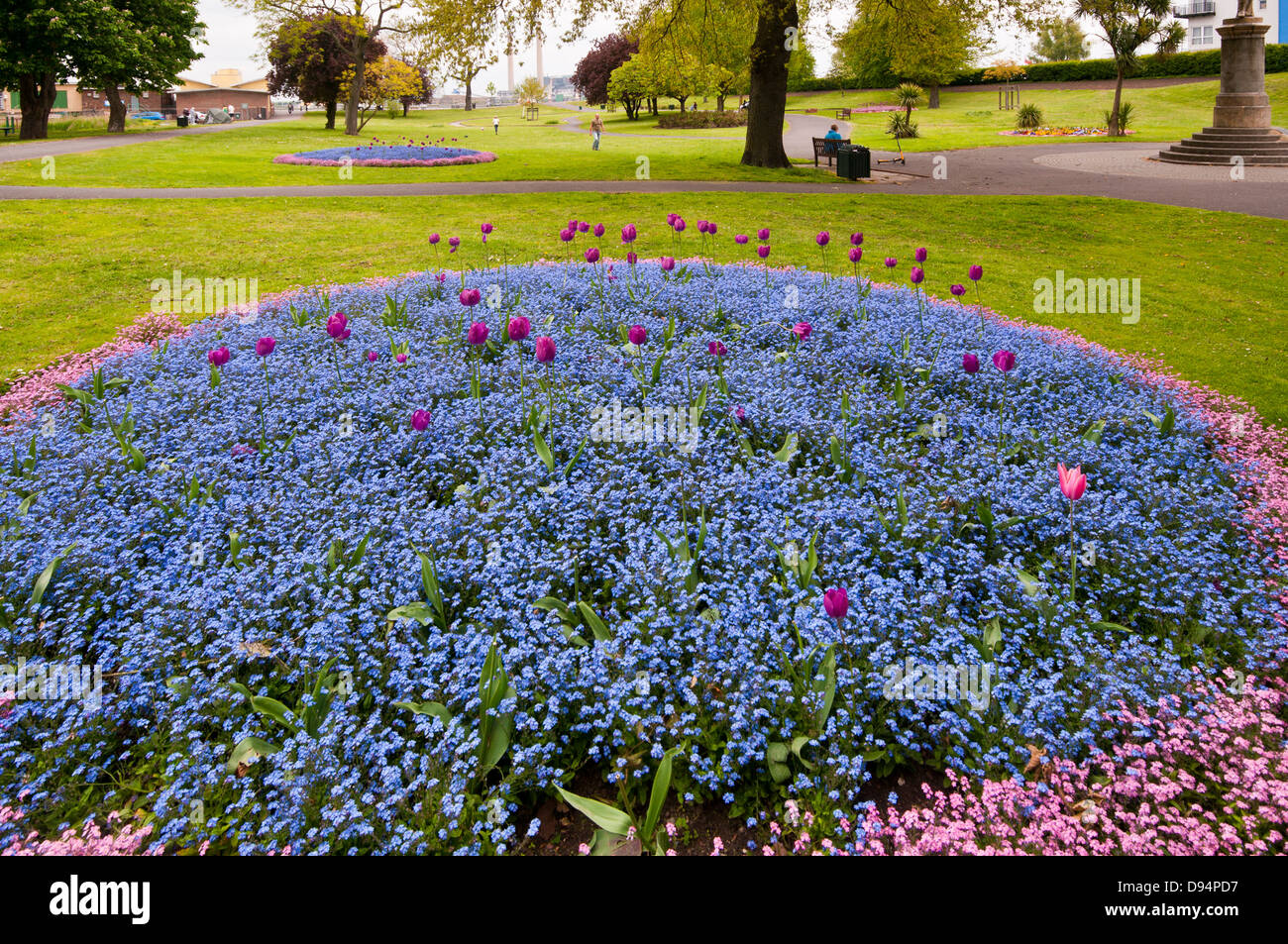 Flower Bed Of Spring Flowers In The Fort Gardens At Gravesend Kent UK ...