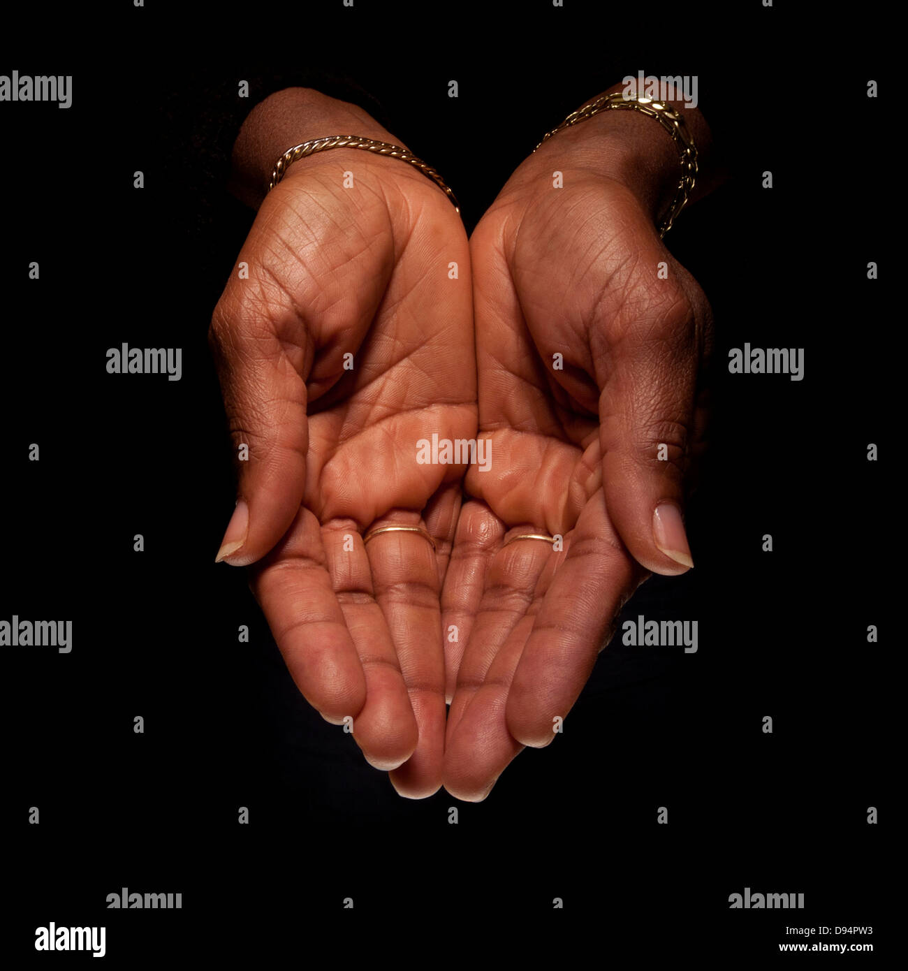 Close-up of Palms of Woman's Hands in Heart-shape, Studio Shot Stock ...