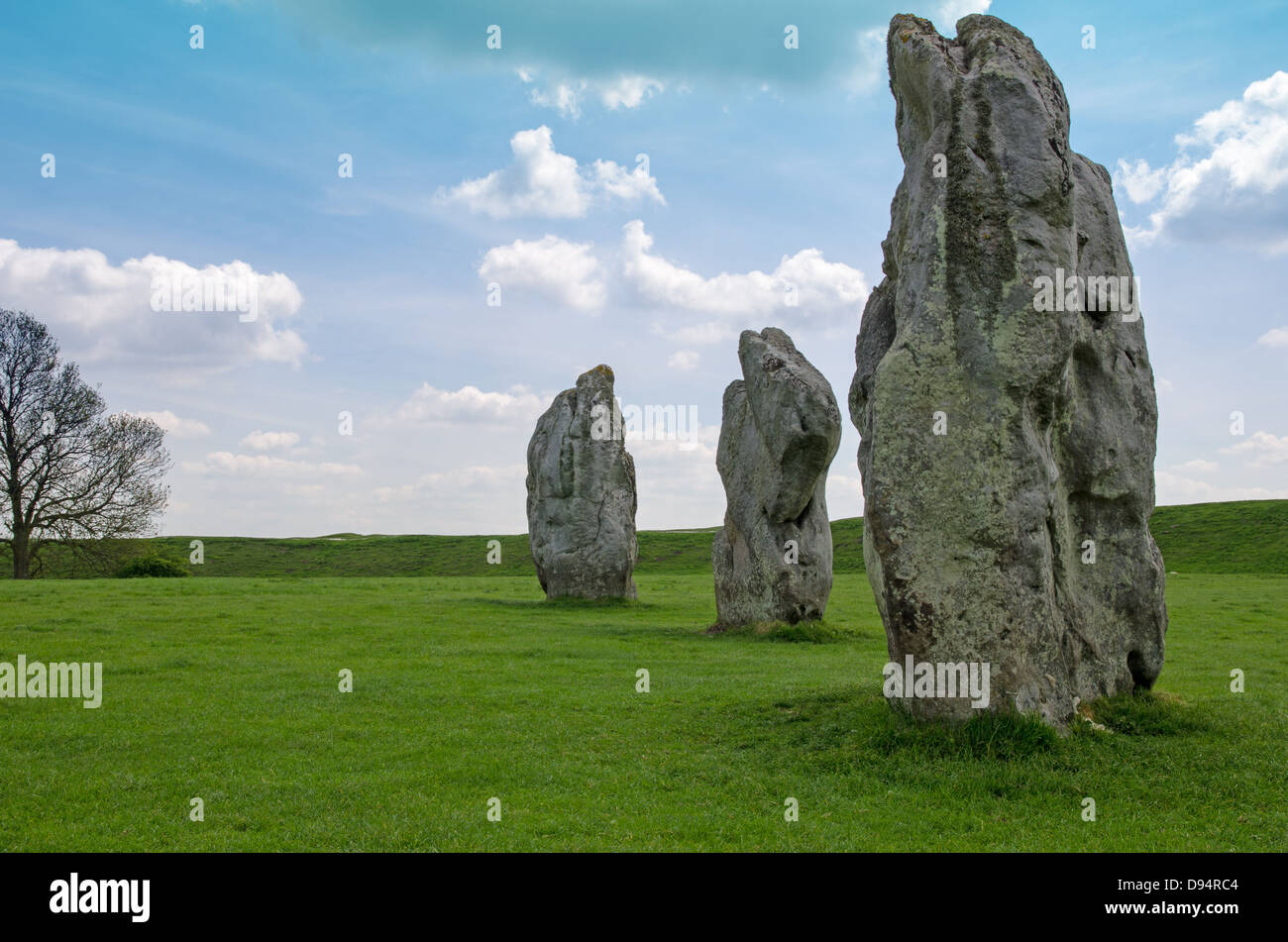 Standing stones at Avebury, Europe's largest prehistoric stone circle ...