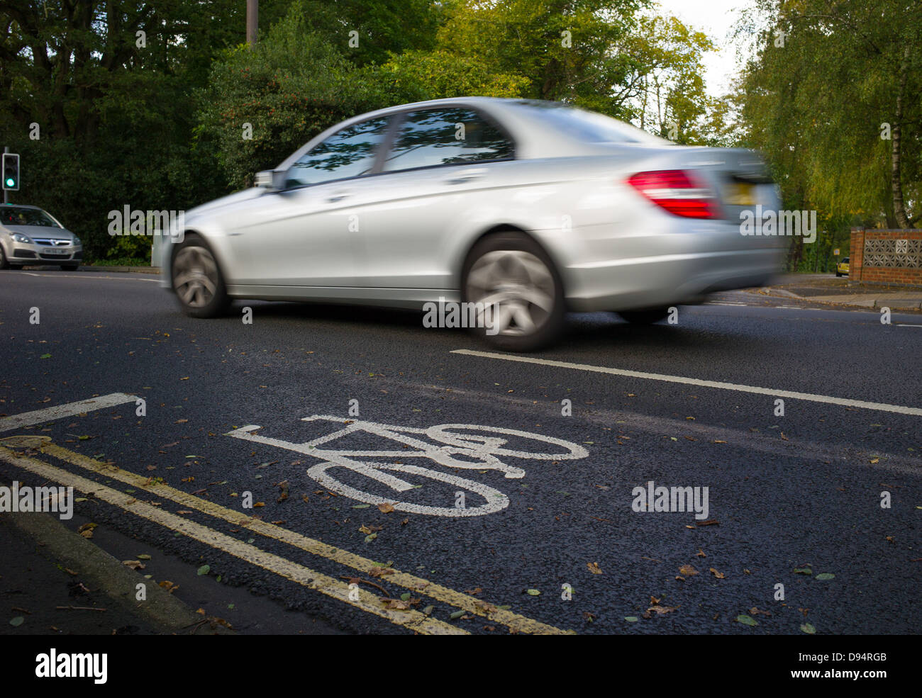 Marking on cycle lane hi-res stock photography and images - Alamy