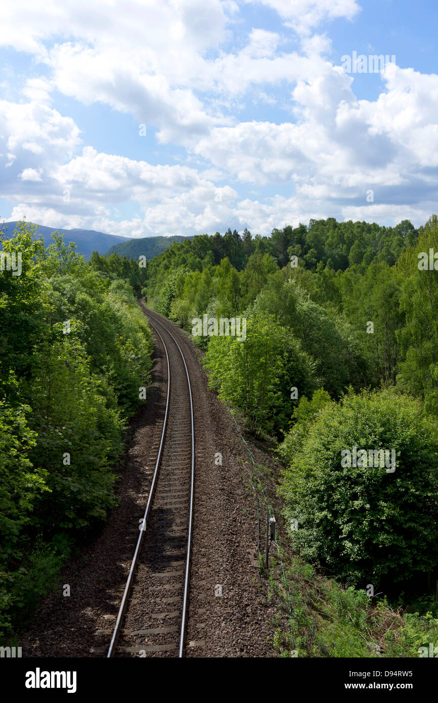 The railway line south of Aviemore, Inverness-shire, Scotland Stock ...