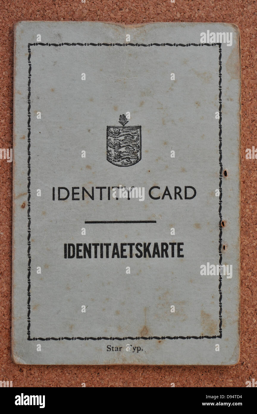 a WW2 national identity card for Guernsey Stock Photo - Alamy