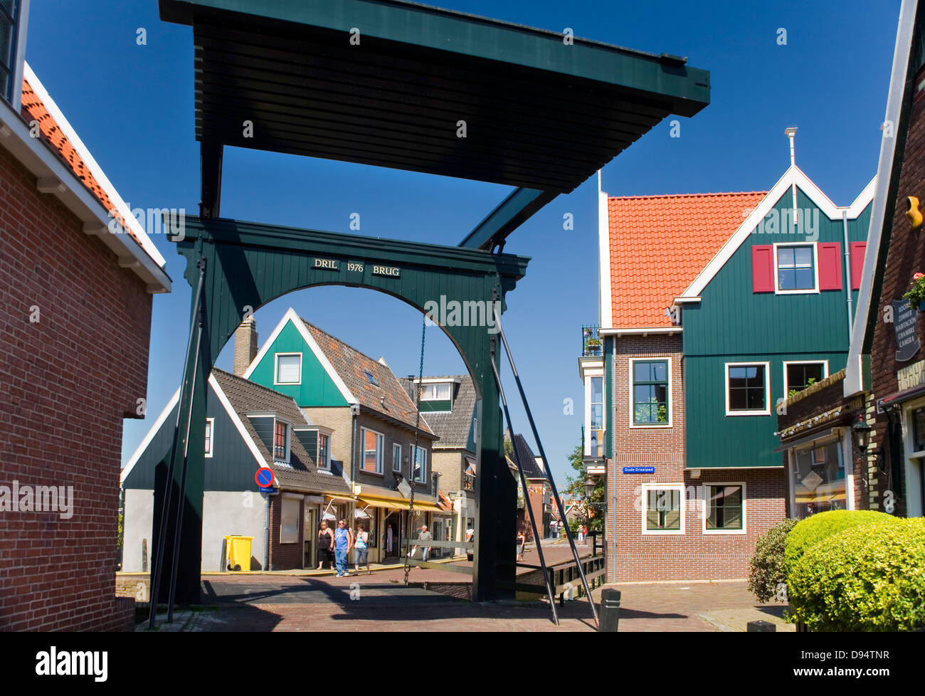 Old bridge and street. Volendam, Edam-Volendam municipality, North ...
