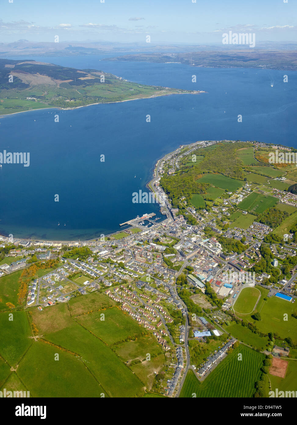 Rothesay and the Kyles of Bute, and the Clyde Estuary behind, Western ...