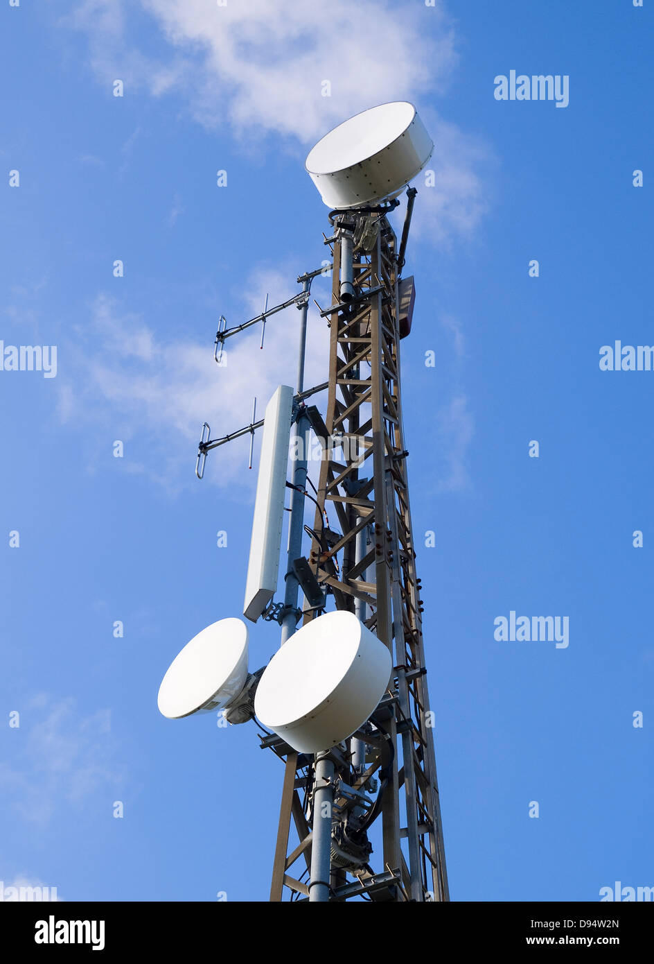 communications antenna and blue sky outdoors Stock Photo - Alamy