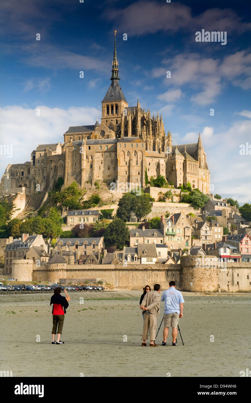 St Michael´s Mount and tourists, Manche Department, Lower Normandy ...