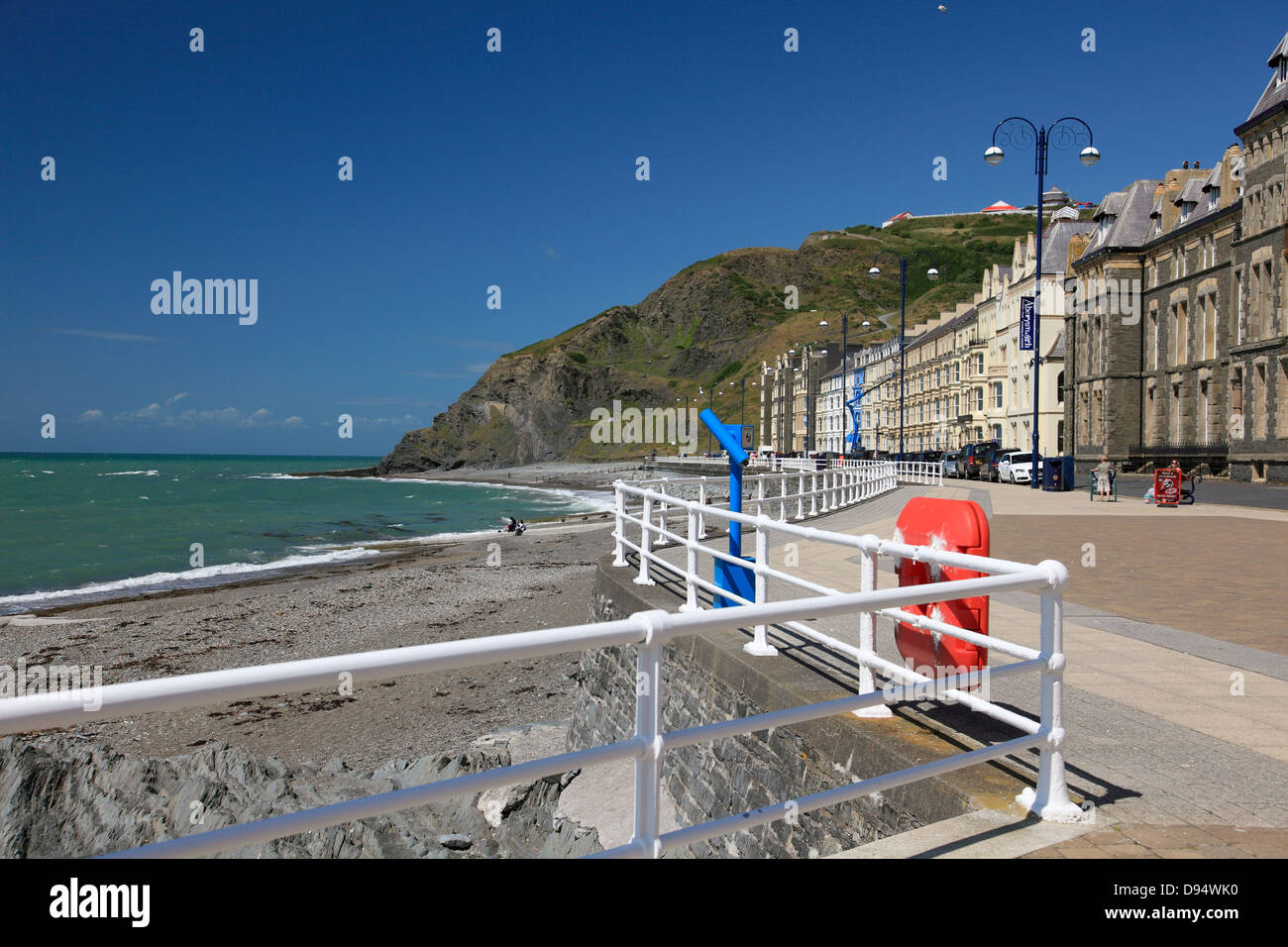 The seafront promenade and Constitution Hill at Aberystwyth on the west ...