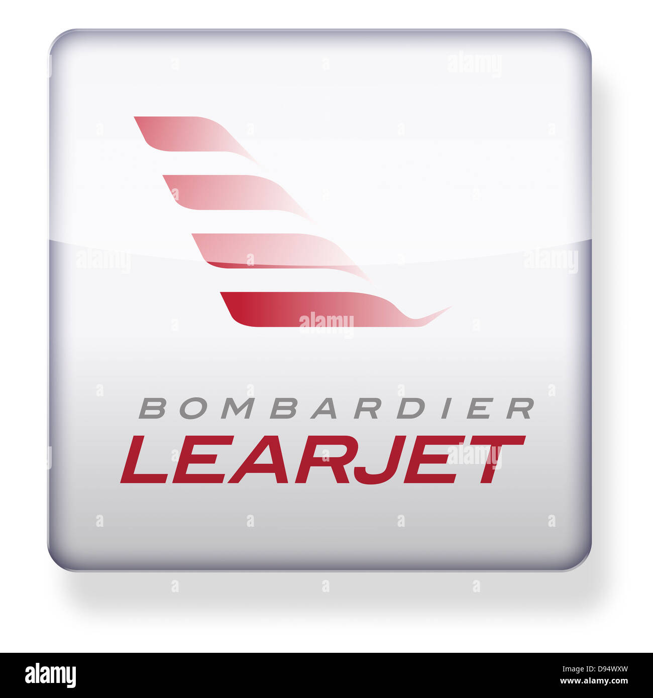 Bombardier Learjet logo as an app icon. Clipping path included Stock ...